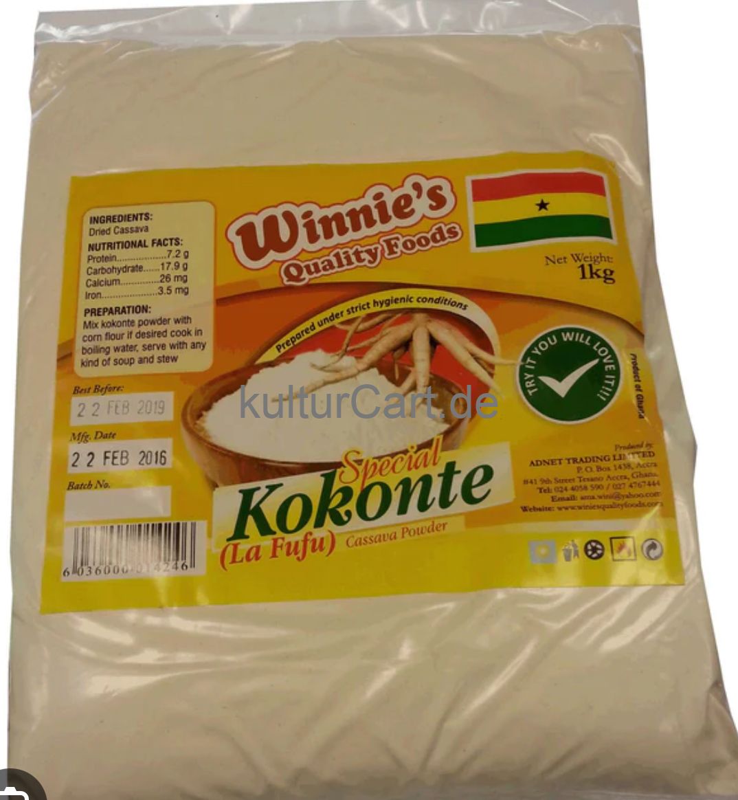 GHANA BEST KOKONTE CASSAVA FLOUR 1kg | from Omowest Afro ...